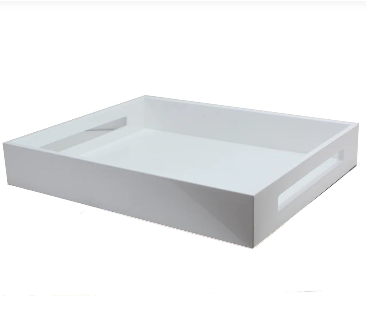 16x14 White Lacquered Tray - Park Place Midtown